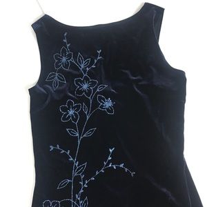 Pulse | Dresses | Vintage 9s Floral Velour Sleeveless Dress M | Poshmark